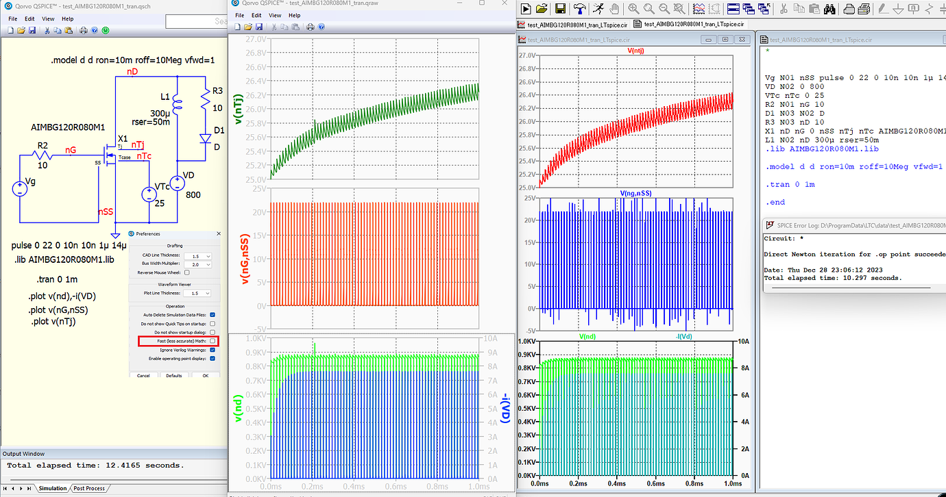 Infineon MOSFET model not running in QSpice but in LTSpice - QSPICE ...