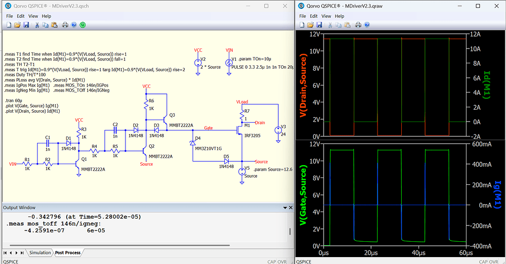 QSPICE Forum Schematic Capture "Discrete MOSFET Gate Driver" - QSPICE - Qorvo Tech Forum