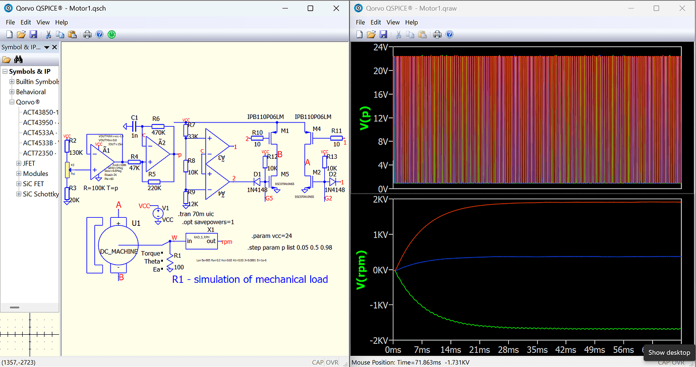 QSPICE Forum Schematic Capture “Motor1” - QSPICE - Qorvo Tech Forum