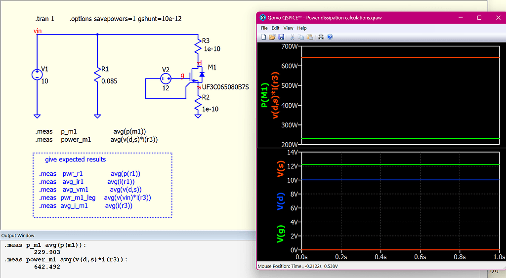 Calculating power in FETs using the P() measurement function - QSPICE ...