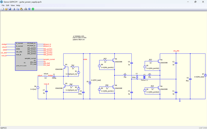 QSPICE Schematic Capture “Guitar Power Supply - QSPICE - Qorvo Tech Forum