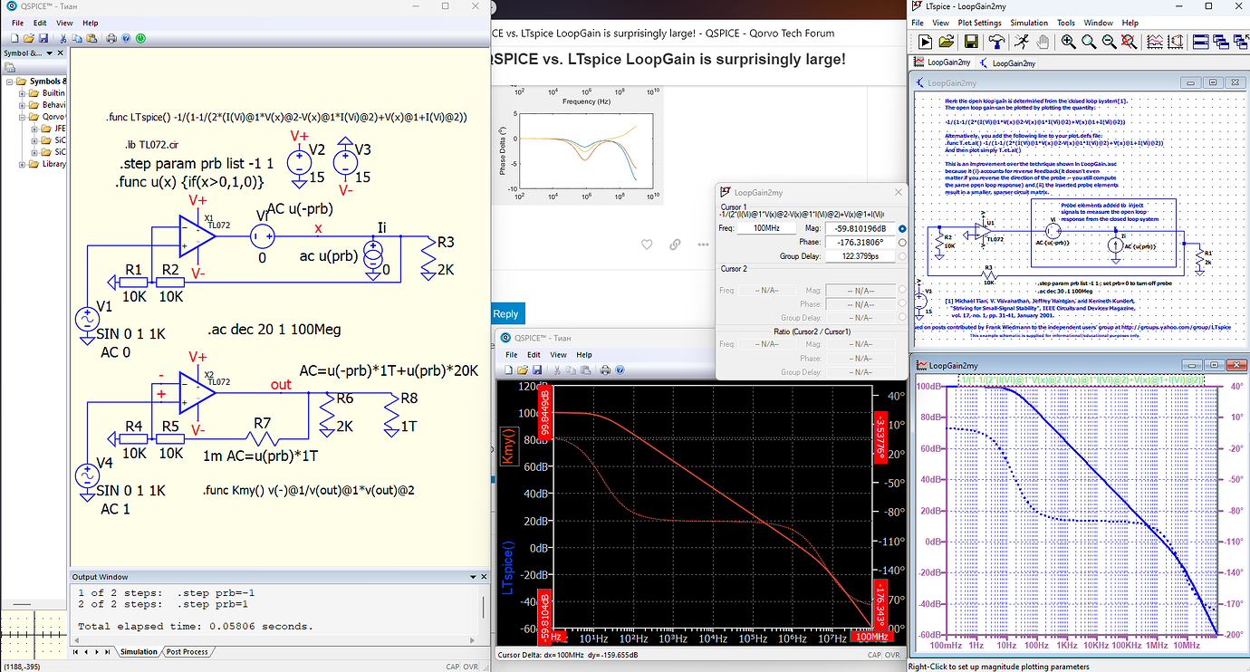 The difference between QSPICE vs. LTspice LoopGain is surprisingly large! - QSPICE - Qorvo Tech ...