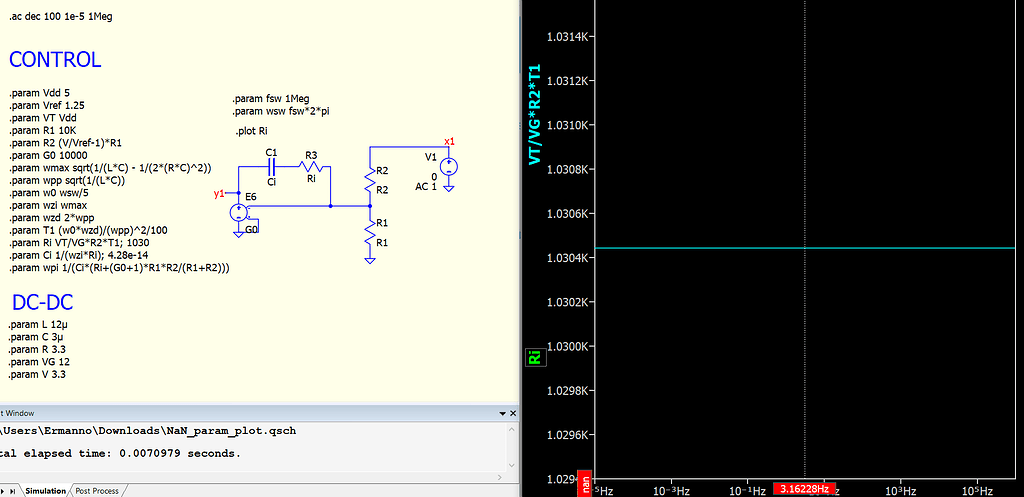 Parameters displayed in plot evaluate as NaN - QSPICE - Qorvo Tech Forum