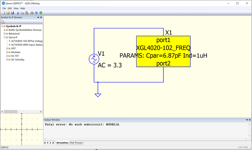 Importing Error for Inductor - Fatal error: No such subcircuit MODEL1C ... Importing Error for Inductor - Fatal error: No such subcircuit MODEL1C ...
