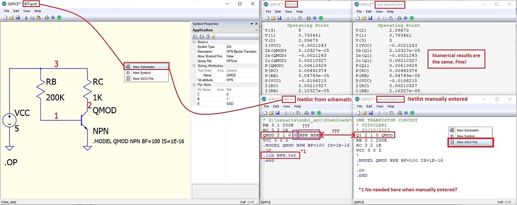Manually and shematic generated netlist - QSPICE - Qorvo Tech Forum