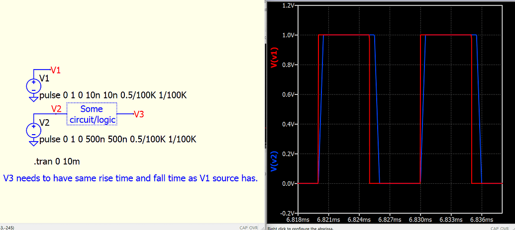 How to make faster rise time and fall time from a source with a slower ...