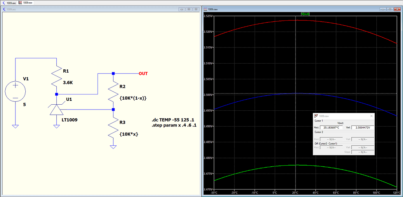 Simulation result difference between LT1009 LTSpice and QSpice Model ...