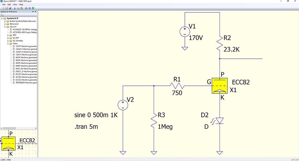 How to create 12AU7 triode tube symbol and all others symbols for tubes ...