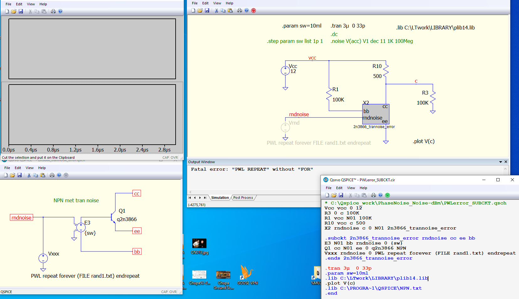 PWL source does not work in a subct - QSPICE - Qorvo Tech Forum