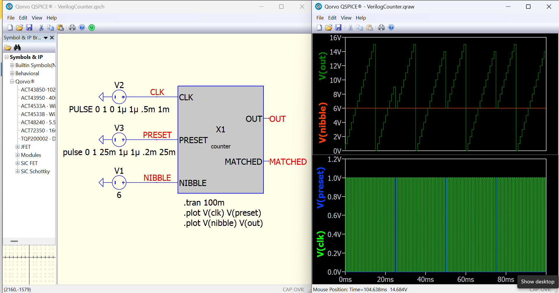 QSPICE Schematic Capture (Verilog Counter) - QSPICE - Qorvo Tech Forum